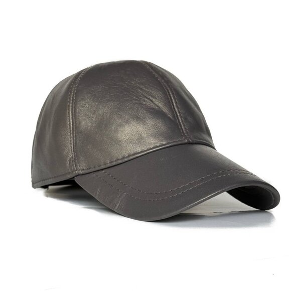 Lukkiu | Accessories | Leather Baseball Cap Genuine Lambskin Leather ...